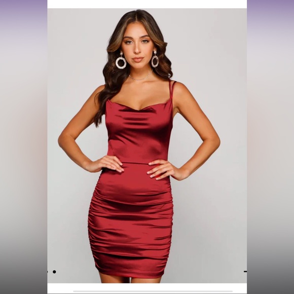 Windsor | Dresses | Windsor Red Satin Dress | Poshmark